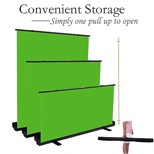 WASJOYE Green Screen Background with Stand, Portable Collapsible Chroma Key Backdrop, Auto-Locking Wrinkle-Resistant Photography Background for Video, Live Game, Studio, Black Case, 6.5 x 5 FT
