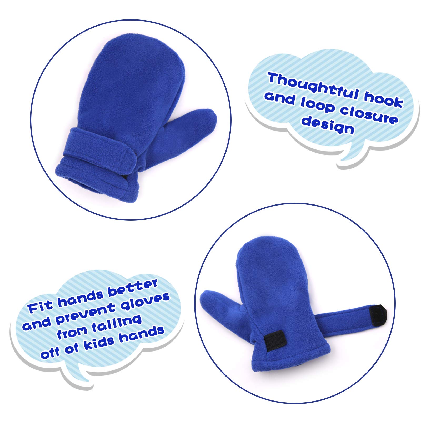 Toddler Infant Winter Mittens Lined with Fleece Easy-on Baby Boy Girls Warm Gloves Outdoor (B-Grey&Navy, M (1-2 Years))