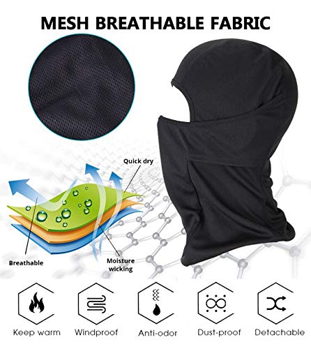 Valleycomfy 4PCS Balaclava Ski Mask Winter Face Mask Men Women UV Protection Hood Windproof Sun Hood Tactical Masks(Black,Grey,Blue)