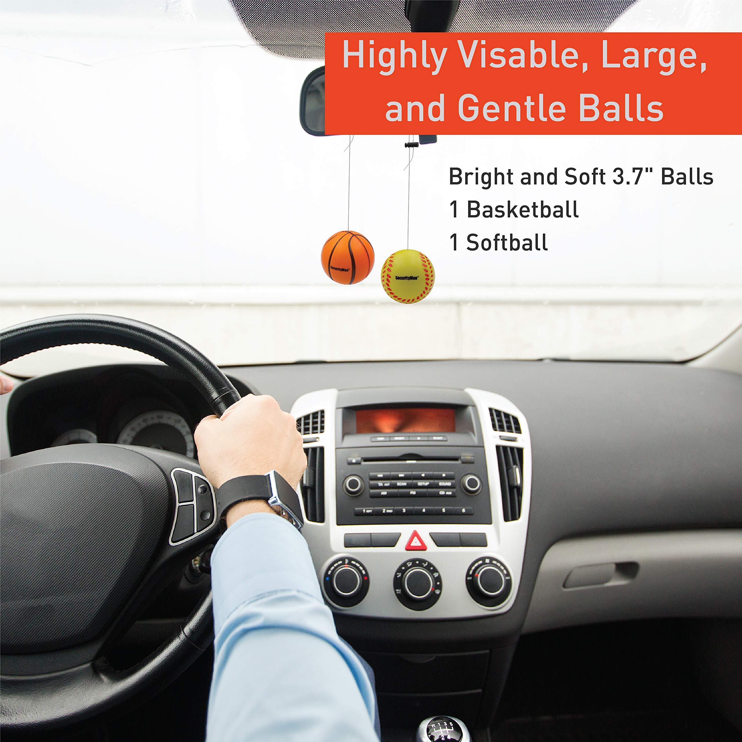 SECURITYMAN Garage Parking Aid for Cars (2 Pack) - Park Confidently with This Garage Car Stop Indicator - High Visibility and Easy to Install Parking Stopper for Garage