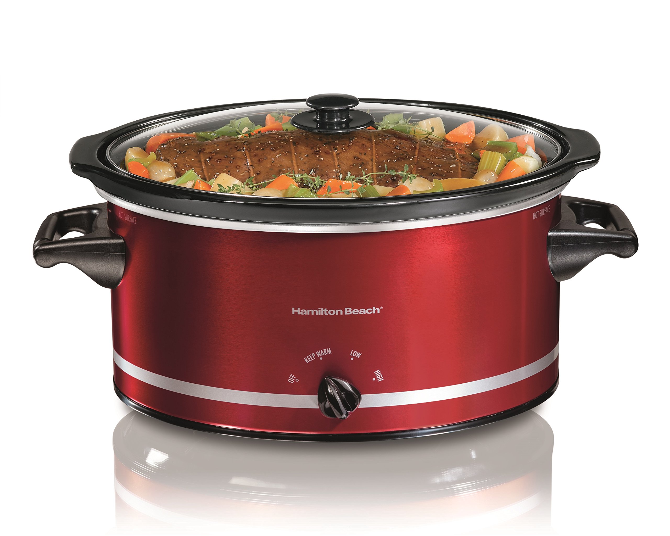 Slow Cooker 3qt Metallic Red
