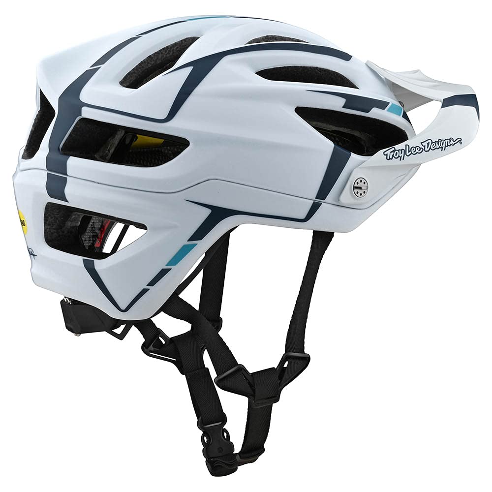 Troy Lee Designs Adult|All Mountain|Bicycle Half Shell A2 Helmet Sliver W/MIPS (White/Marine, XL/2X)