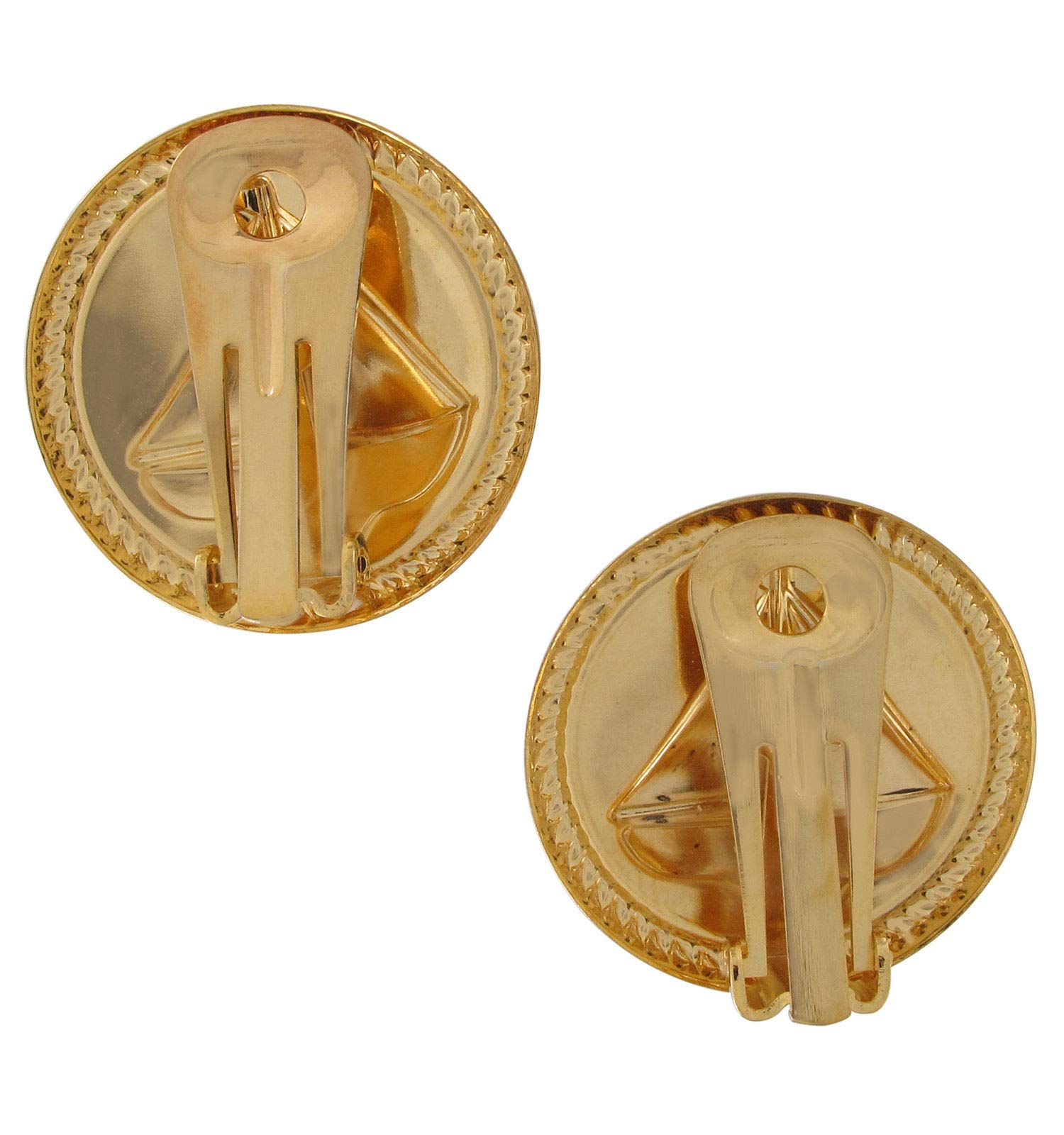 Vintage Nautical Red Sail Boat Gold Tone Clip On Earrings 1 1/8" Earrings For Women Set