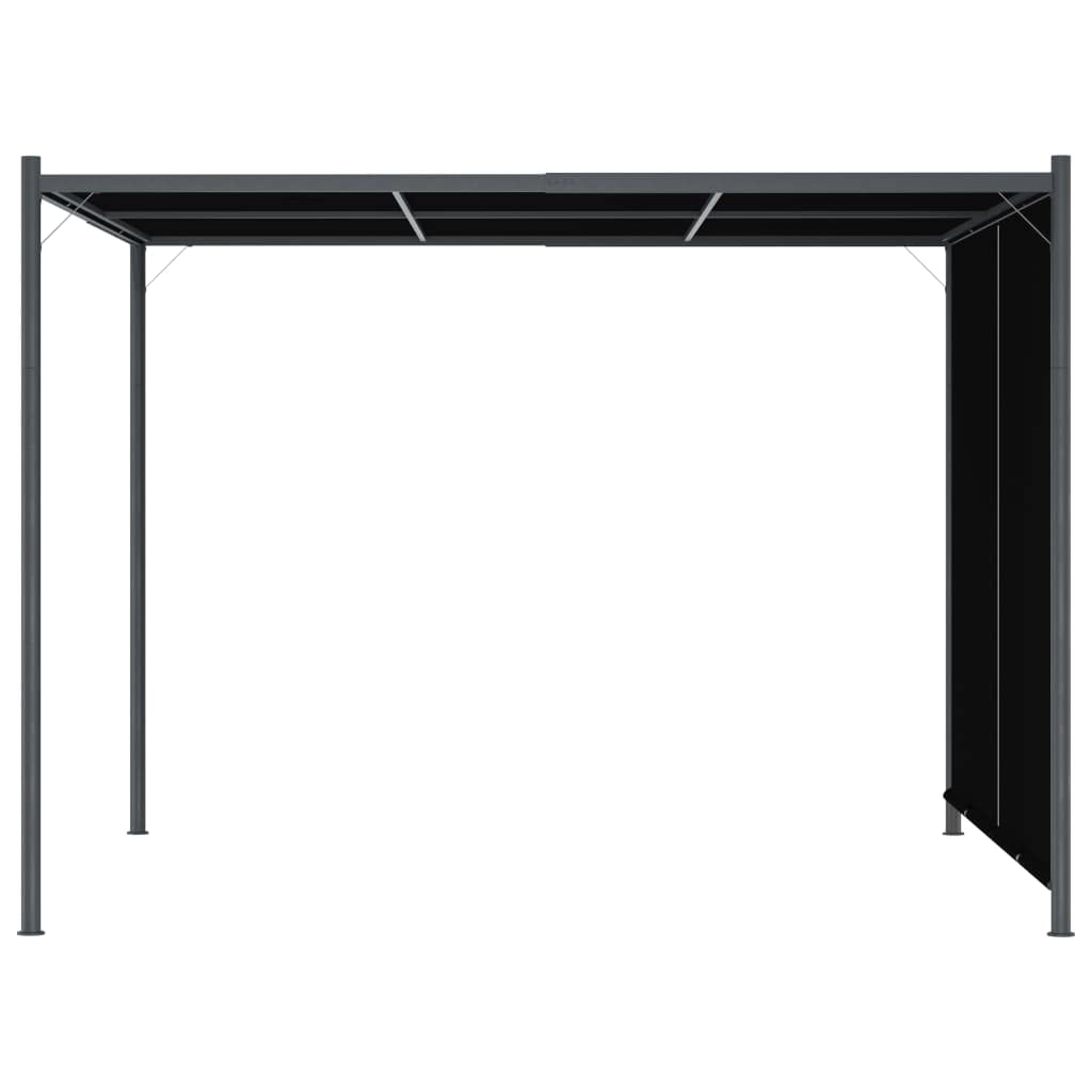 vidaXL Pergola, Outdoor Pergola with Adjustable Roof, Lean to Pergola with Retractable Sliding Canopy for Deck Porch Garden Yard, Anthracite