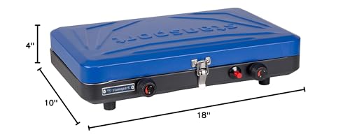 Stansport 2-Burner Propane Stove with Drip Pan & Piezo Igniter (203-100-50)