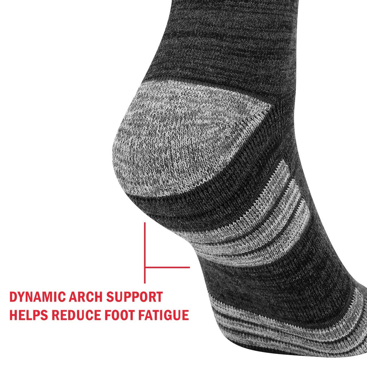 YYUEDGE Men's Walking Hiking Socks Moisture Wicking Cushioned Casual Crew Socks Padded Work Boot Socks for Men Size 6-9, 5 Pairs