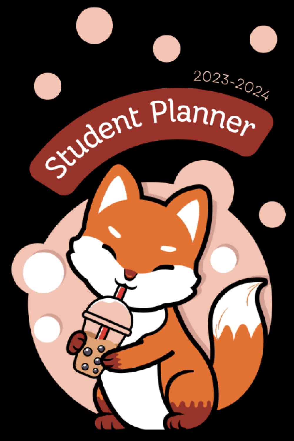 Student Planner: Boba Tea Fox Academic Calendar Agenda | Schedule Organizer | School & College | August to June