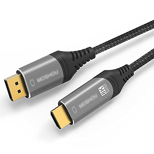 ZZL DisplayPort to HDMI Cable (4K@120Hz,8K@60Hz) DP 1.4 to HDMI 2.1 Cord High Speed Uni-Directional DP to HDMI (Length : 1m)