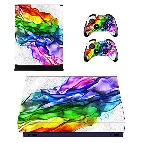Wodoys Vinyl Stickers Skins Fit for Xbox One X Console and Controllers Suit Whole Body, Rainbow Band