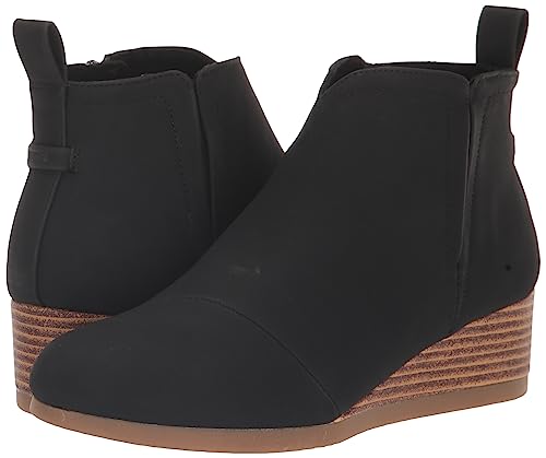 TOMS Girls Clare Fashion Boot, Black PU Nubuck, 4 big kid