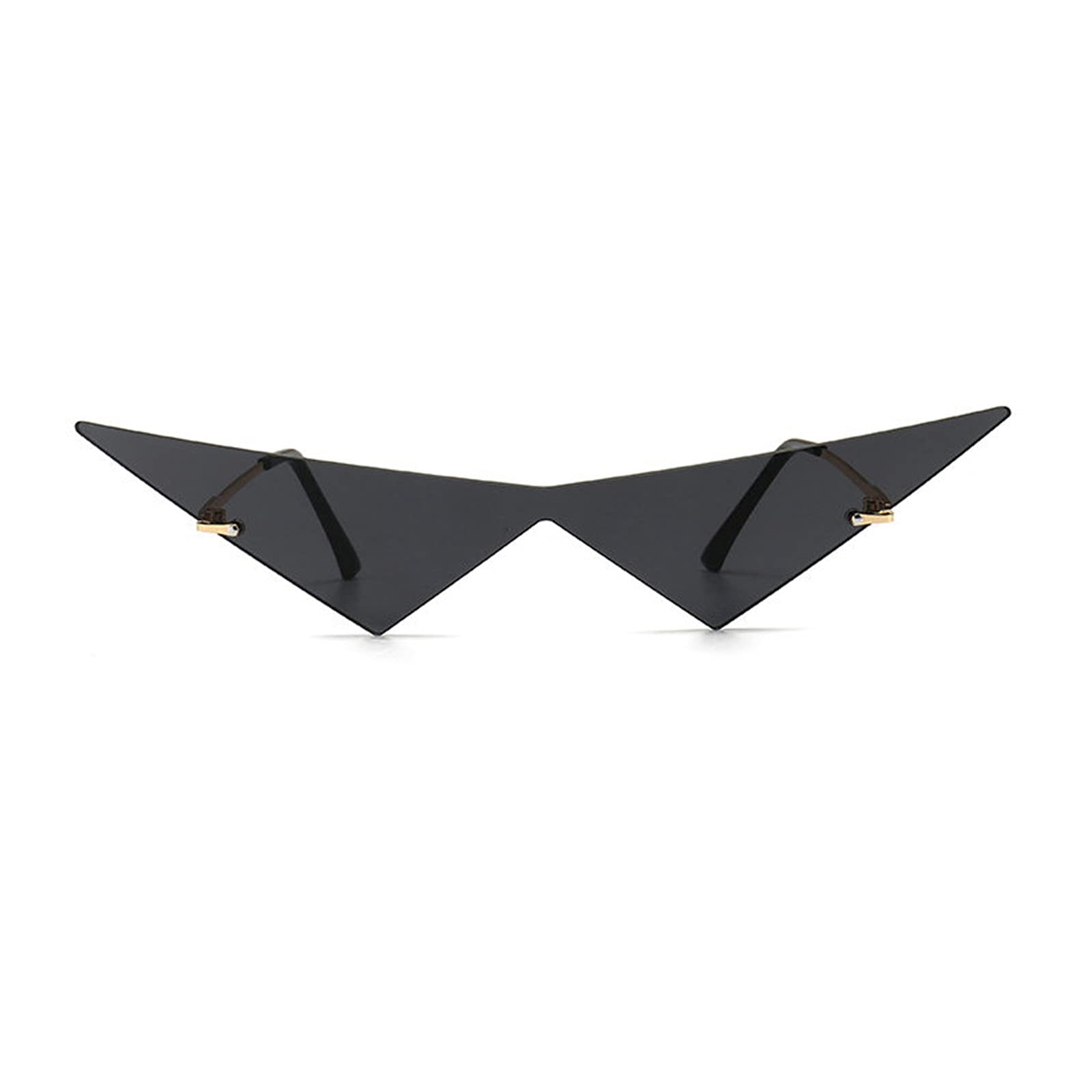 willochra Triangle One Piece Frameless Sunglasses For Women Trendy Ocean Lens Sun Glasses Men Party Prom Sunglasses (black)