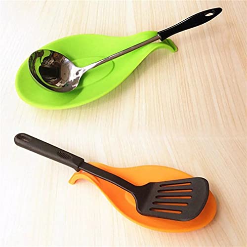 VEMMIO Spoon Rests Kitchen Cooking Tools Silicone Spoon Fork Mat Shelf Spoon Rests Pot Clips Holder Organizer Pad Storage Heat Resistant Home Tools (Color : Purple)