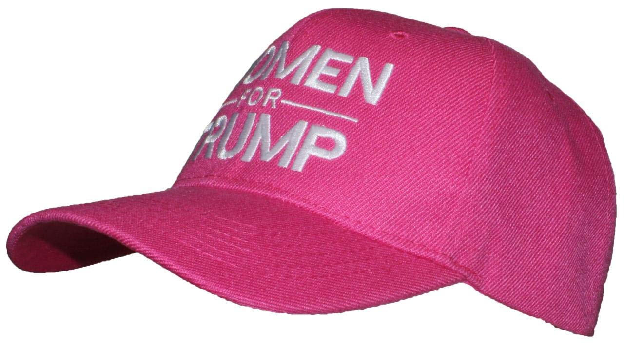 Tropic Hats Adult Embroidered Women for Trump Adjustable Ballcap - Dark Pink W/White Thread