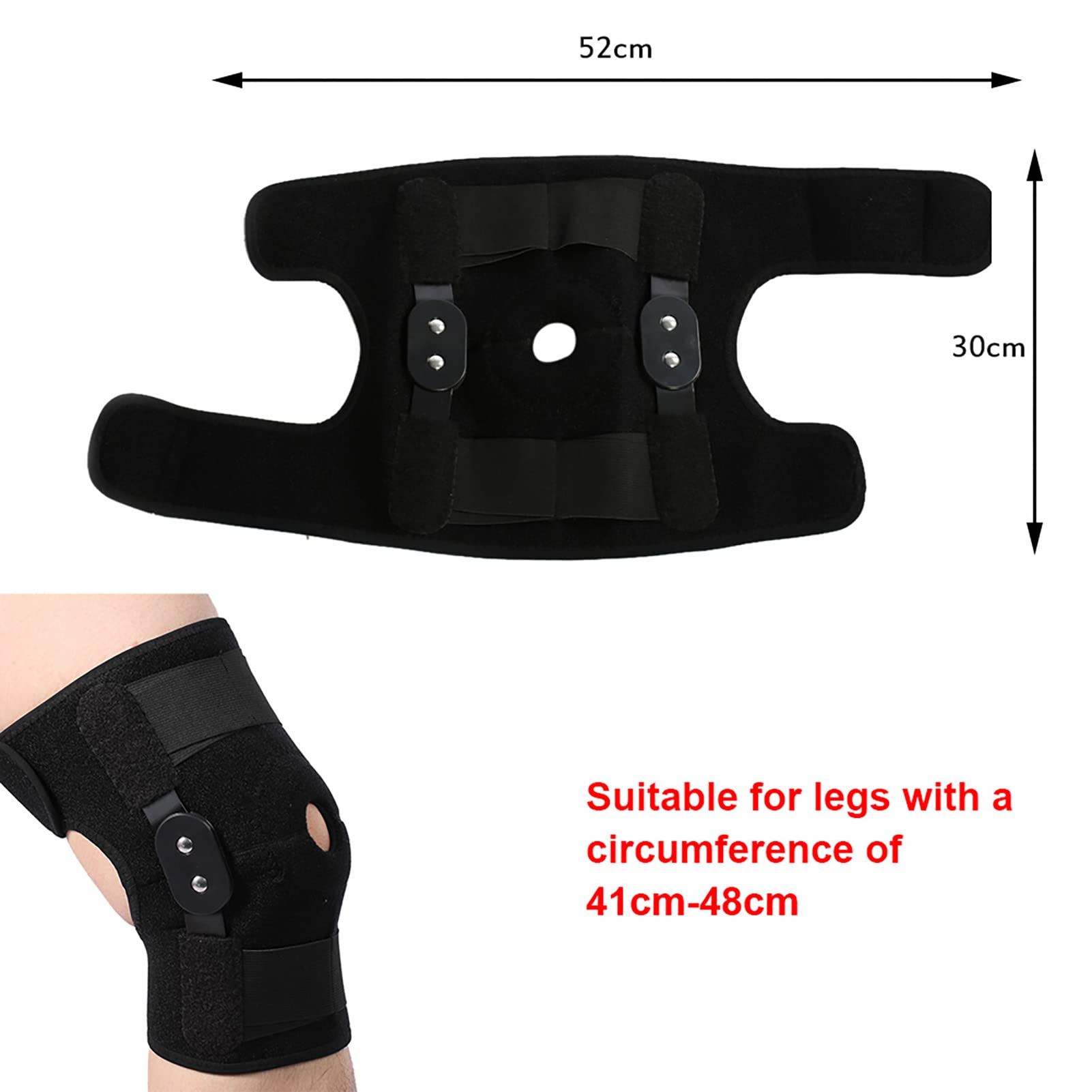 Ymiko Adjustable Sports Knee Support Brace, Leg Protector Compression Sleeves Neoprene for Arthritis, Joint Pain Relief, Injury Recovery(Black)