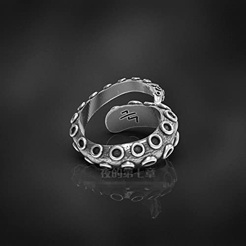 Vintage Octopus Ring Punk Sea Monster Squid Kraken Tentacles Retro Ring for Women Men-1 Pc