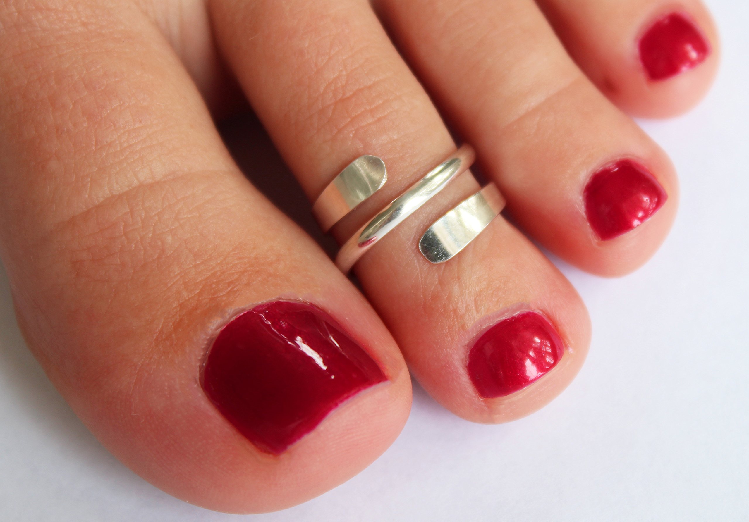 Toe Ring | Pipeline .925 Sterling Silver Wrap Around Ring | Adjustable Ring For Foot Or Midi | Unisex