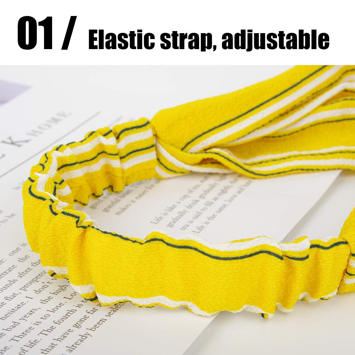 RIY 20 Pack Women Headbands with Twist Knot Boho Flower Print Criss Cross Head Wrap Elastic Hair Band - A