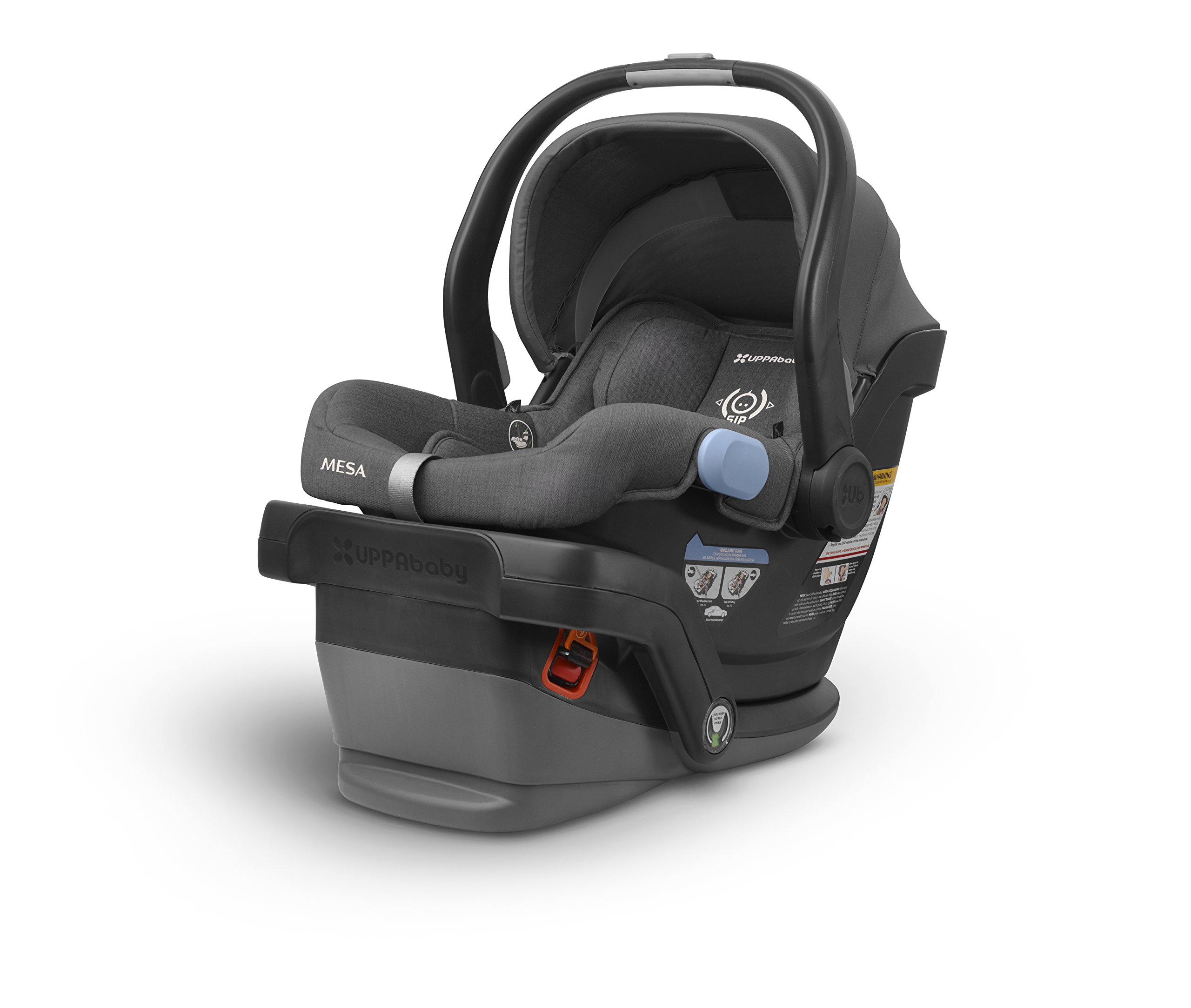 UPPAbaby Cruz V2 Stroller - Jordan (Charcoal Melange/Silver/Black Leather) + Mesa Infant Car Seat - Jordan (Charcoal Melange) Merino Wool