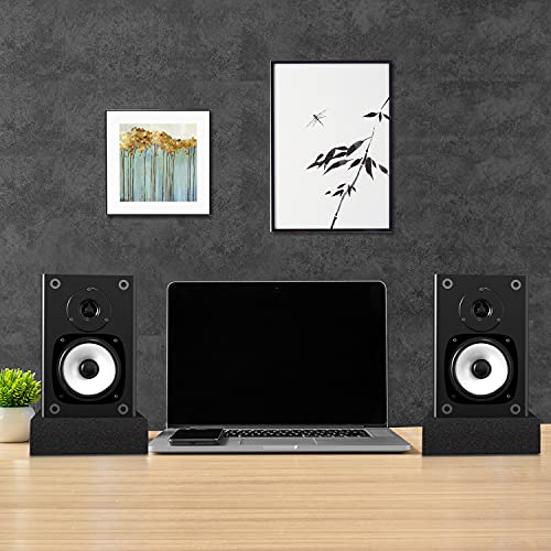 Studio Monitor Isolation Speaker Pads for 5 Inch Speakers, High Density Audio Acoustic Noise Isolation Platform Foam Pads Fit Most Speaker Stands - 2 Pads