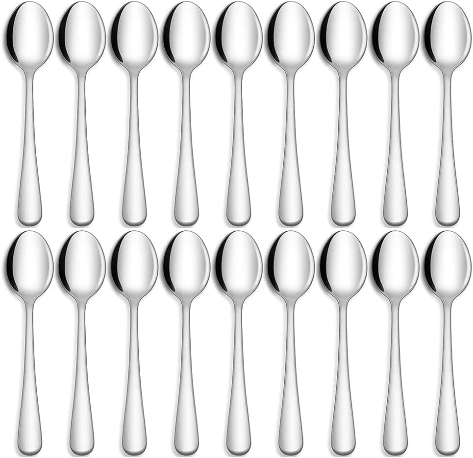 Tea Spoons Set, Bestdin Teaspoons Set of 24, Stainless Steel Small Spoons, Tea Spoons Silverware for Home Kitchen Restaurant, Flatware Dinner Spoons, Dishwasher Safe (5.9 Inch)