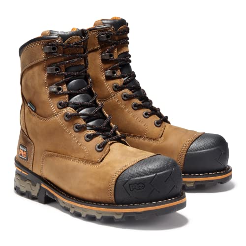 Timberland PRO Men's 8 Inch Boondock Composite Toe Waterproof Industrial Work Boot,Brown Oiled Distressed Leather,10 M US
