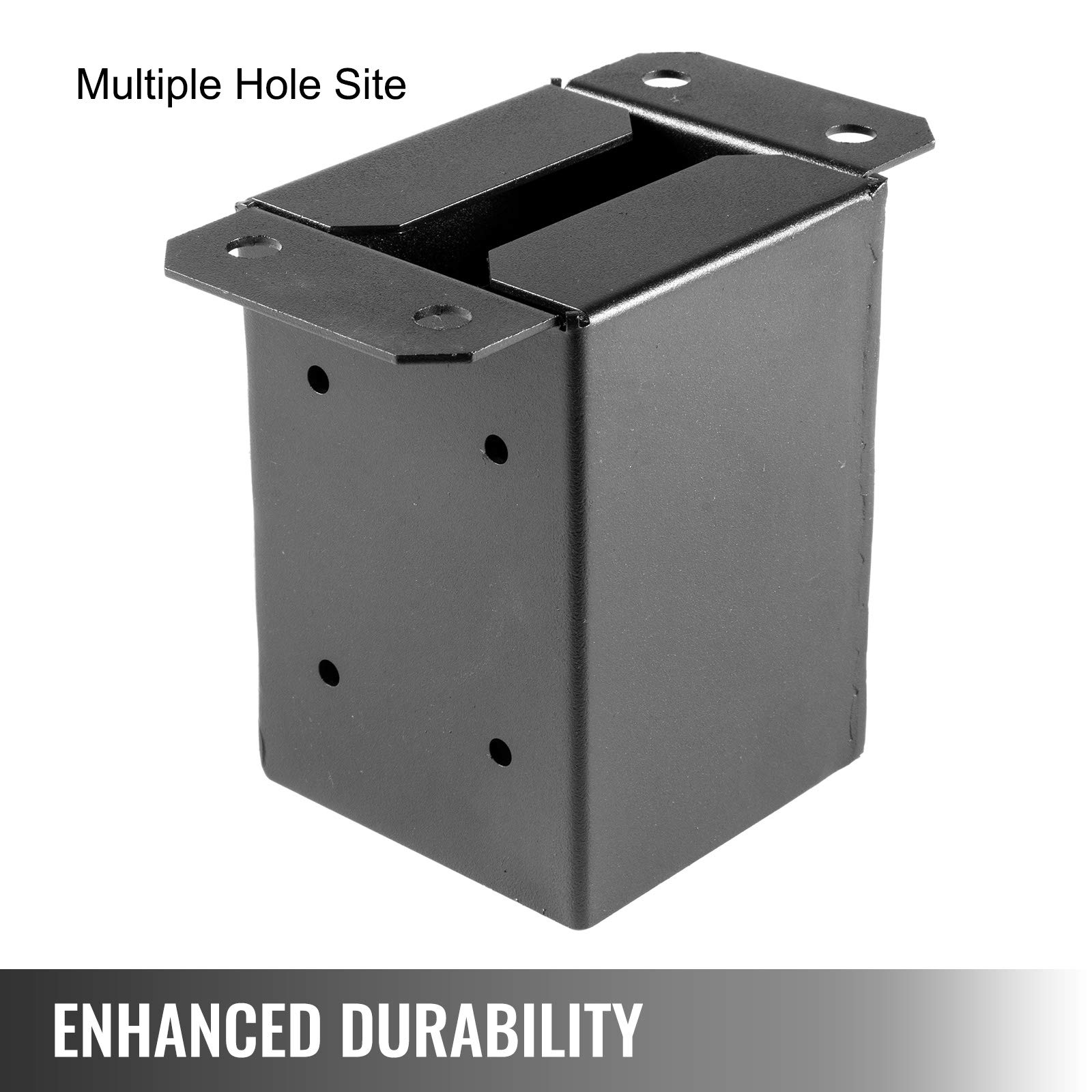 VEVOR 4 x 4 Post Base 3 PCs, Deck Post Base Inner Size 3.6 x 3.6 inch, Post Bracket 2.5 lbs Fence Post Anchor Black Powder-Coated Post Bracket with Thick Steel for Deck Supports Porch Railing