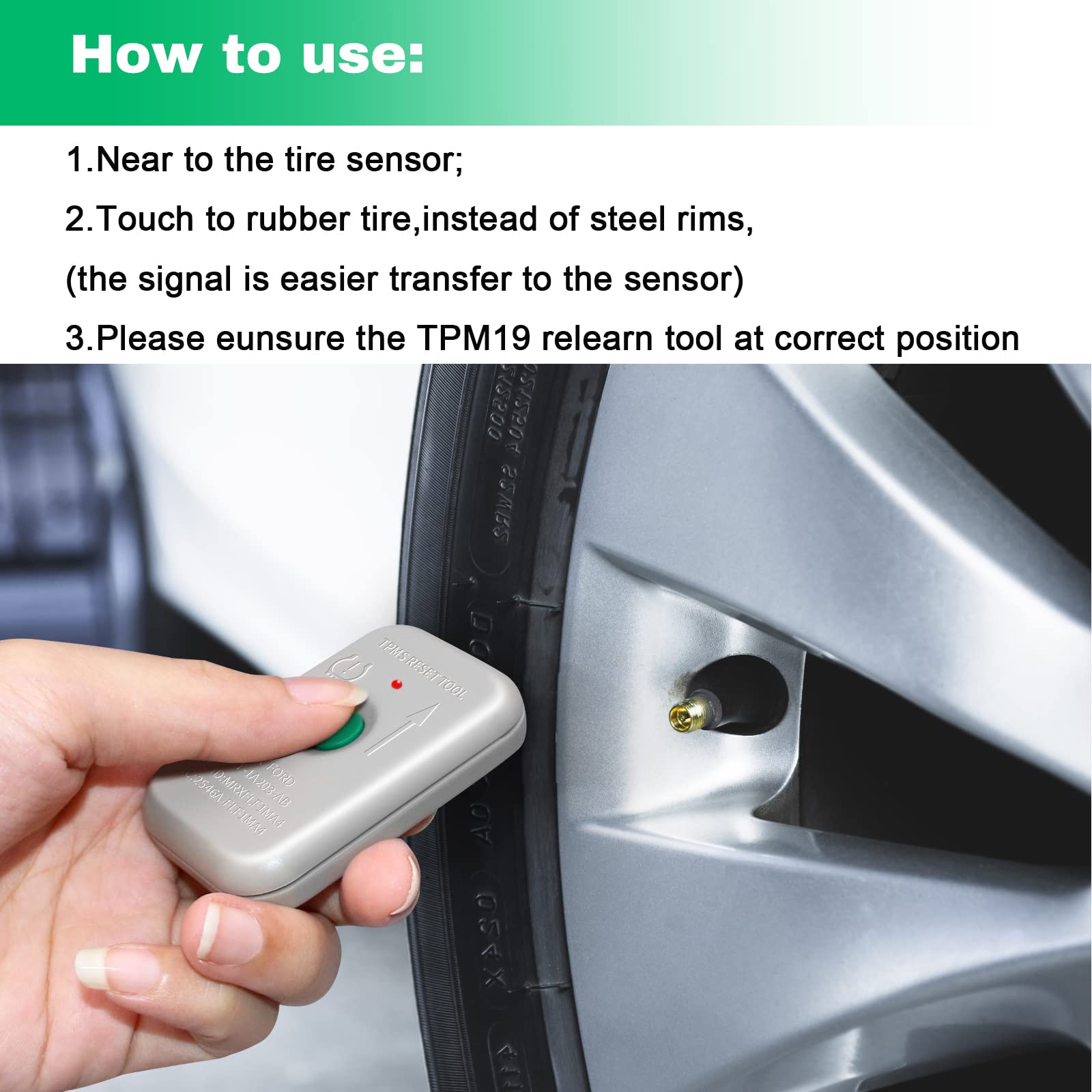 Tesery TPMS Relearn Tool for Ford, TPMS Sensor Activation Reset Tool for F150 Auto Tire Pressure Monitoring System Programming Tool TPMS19