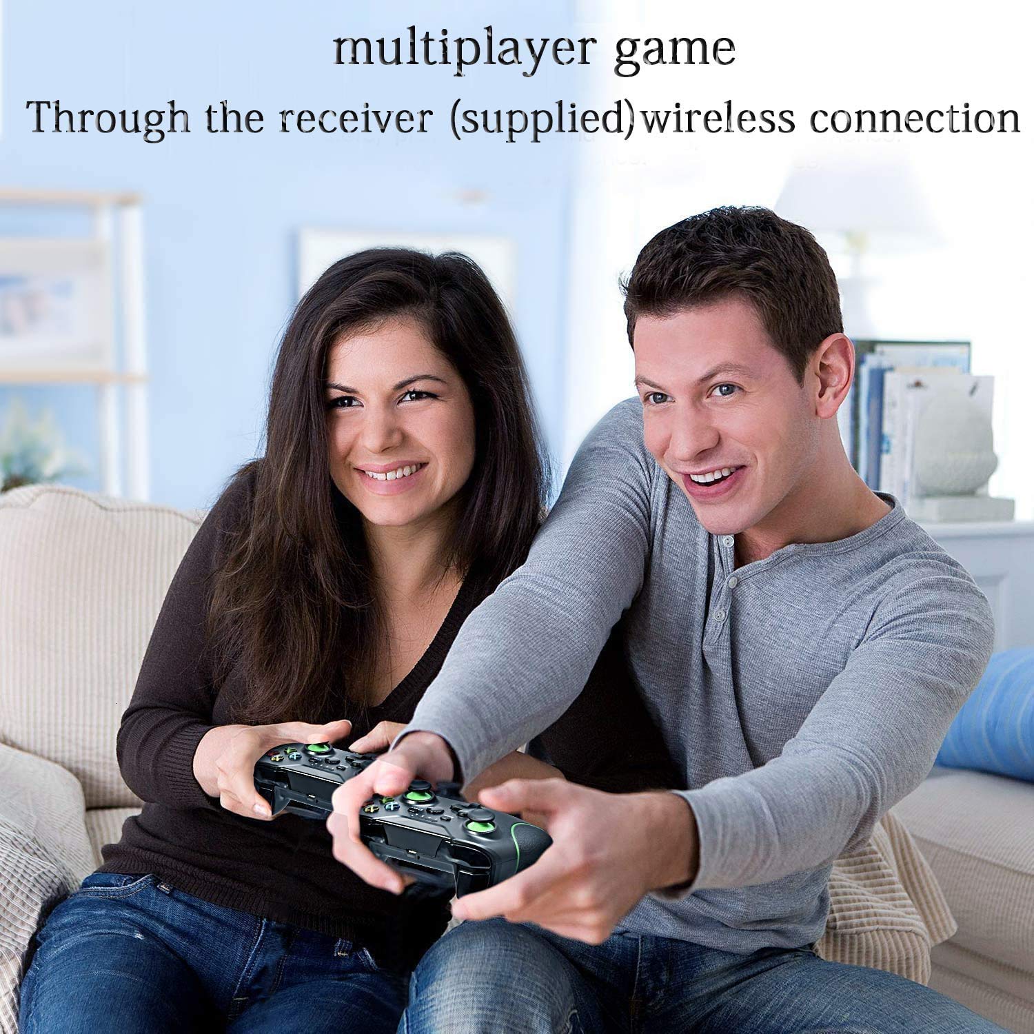 Wireless Controller for Xbox One, Upgraded 2.4GHZ Gamepad Compatible with Xbox One S, One X, One Elite, PC (Receiver Version)