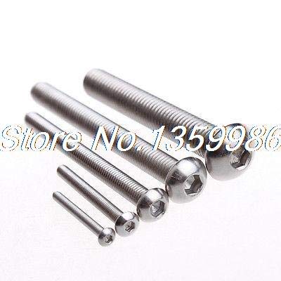 Screw 100Pcs Hex Socket Drive Button Head Stainless Steel Screws M512 Dia M5 SUS304