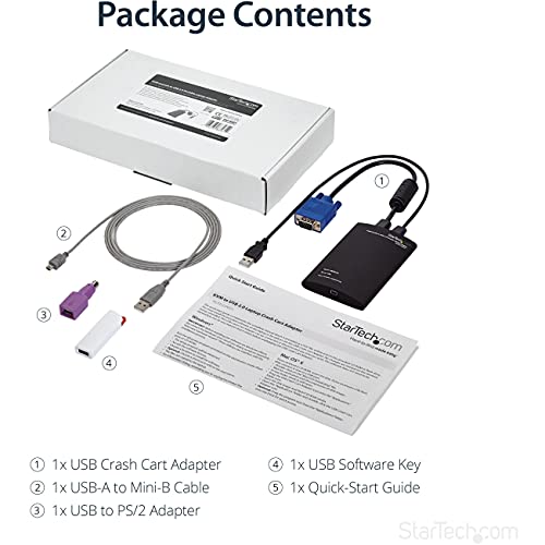 StarTech.com Crash Cart Adapter β 1920 x 1200 β Portable Laptop USB 2.0 to KVM Console (NOTECONS01)