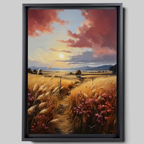 Samsung Frame TV Art Wildflower Field, Flower Meadow, Vintage print, print print, Canvas, Wall Decor