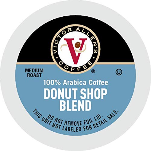 Victor Allen's Coffee Donut Shop Blend and Decaf Donut Shop Blend, Medium Roast, 80 Count Each, Single Serve Coffee Pods for Keurig K-Cup Brewers (2 Pack)