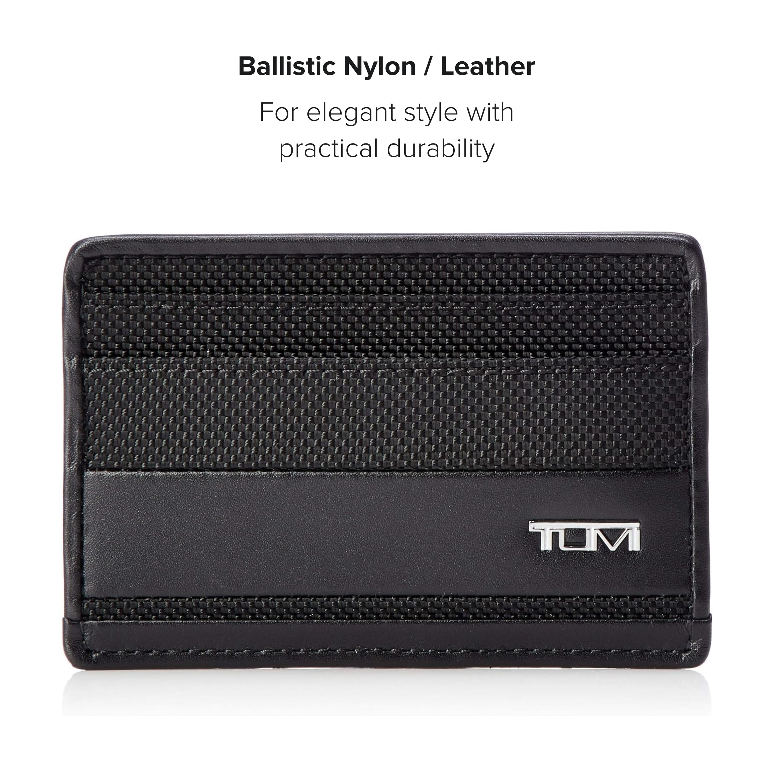 TUMI - Alpha Slim Card Case - Slim Billfold Wallet for Travel - Slip Pocket Wallet - Small Wallet - 2.8" X 4.1" X 0.2" - Anthracite/Brown