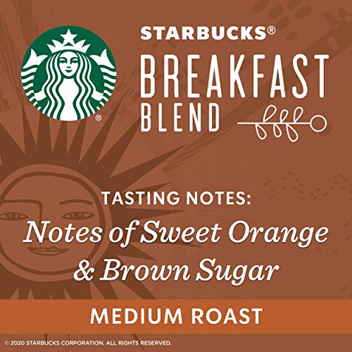 Starbucks Medium Roast Ground Coffee β Breakfast Blend β 100% Arabica β 1 bag (20 oz.) Great Holiday Gift