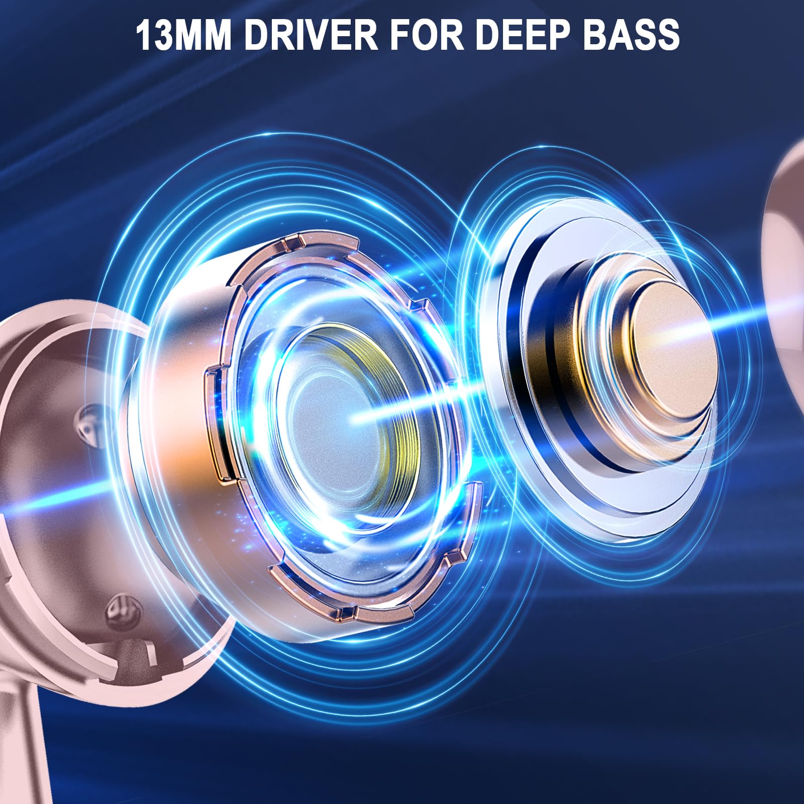 Wireless Earbuds, Bluetooth 5.3 Ear Buds LED Power Display Headphones Bass Stereo, Bluetooth Earbuds in-Ear Noise Cancelling Mic, 40H Playback Mini Case IP7 Waterproof Sports Earphones for Android iOS