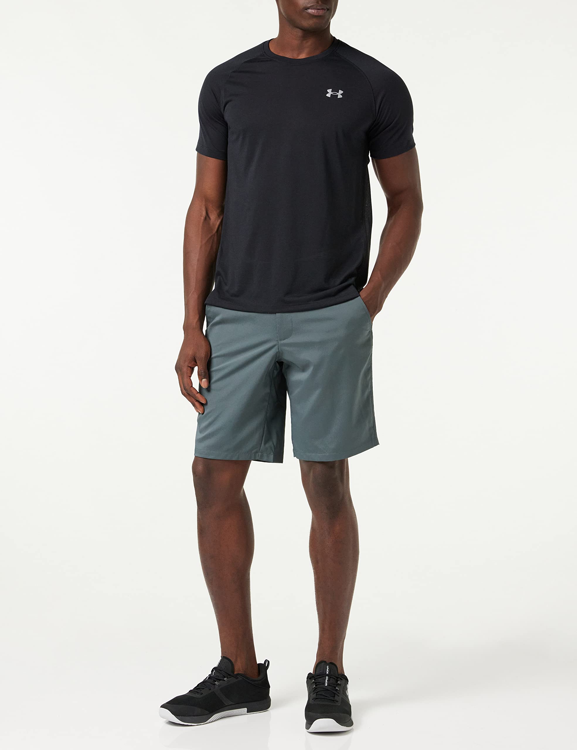 Under Armour Men's Streaker Short-Sleeve T-Shirt , Black (001)/Reflective , Large