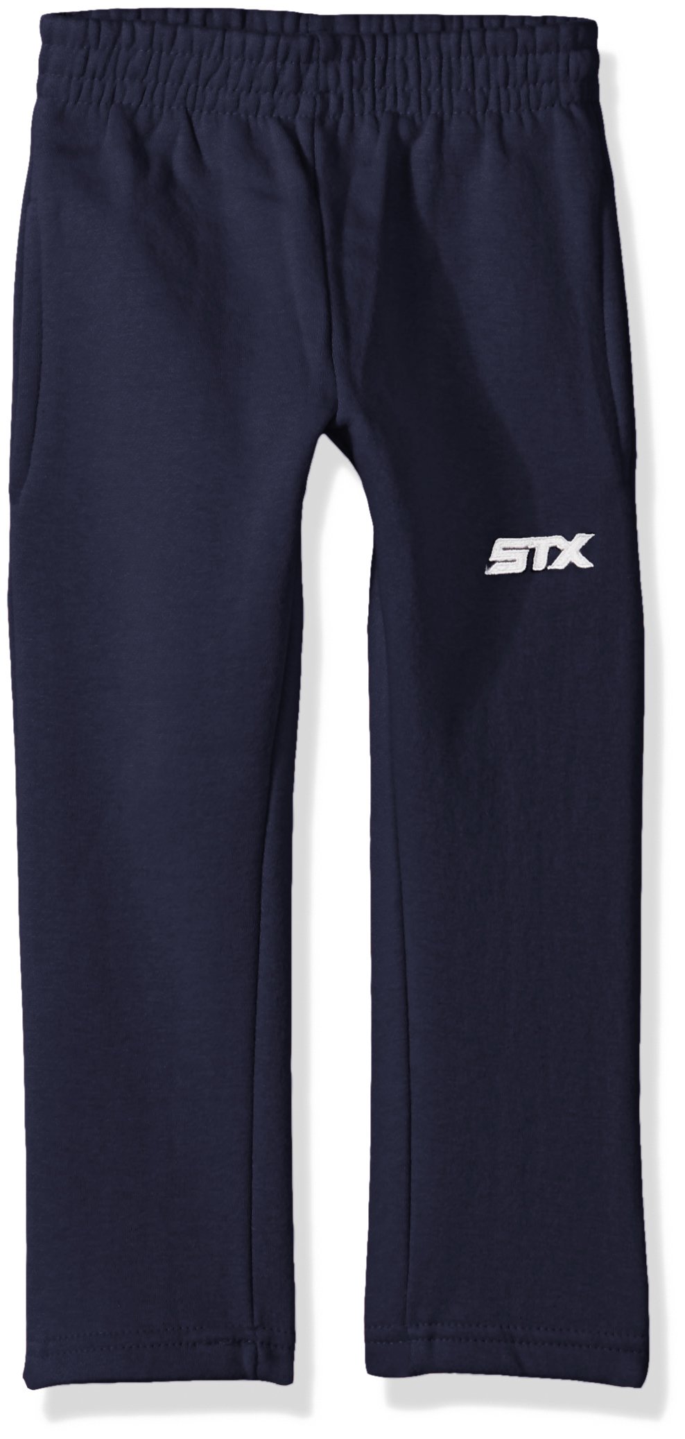 STX Boys' Little Boys' Open Hem Fleece Pant, Dark Heather Grey/Orange Logo, 5/6