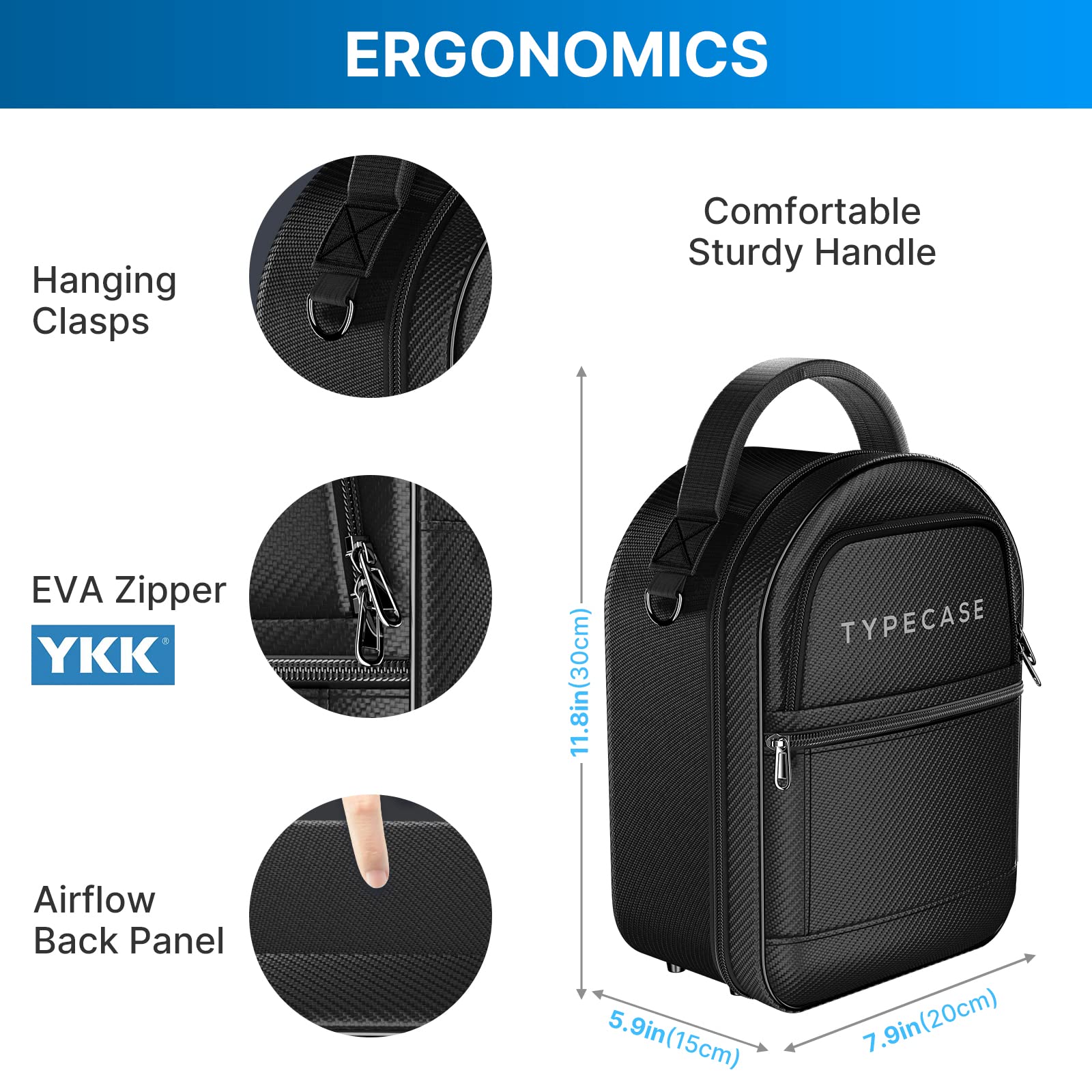 typecase Carrying Case for Oculus Quest 2, Elite Strap & Quest 2 Accessories - Holds Controllers, Battery Packs, Link Cables & Face Covers - Protective Travel Bag Compatible with Meta Quest 2 & 3