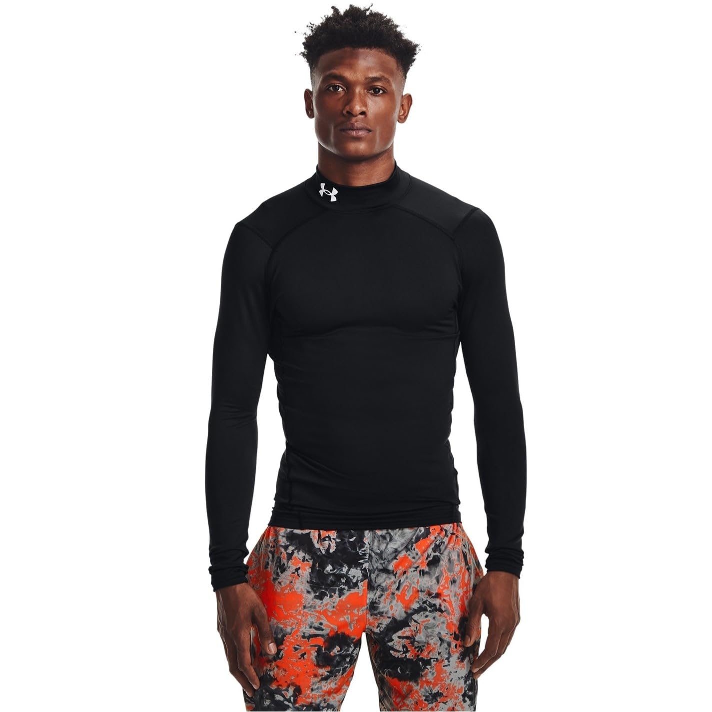 Under Armour Men's ColdGear Armour Compression Mock, Black (001)/White, Medium