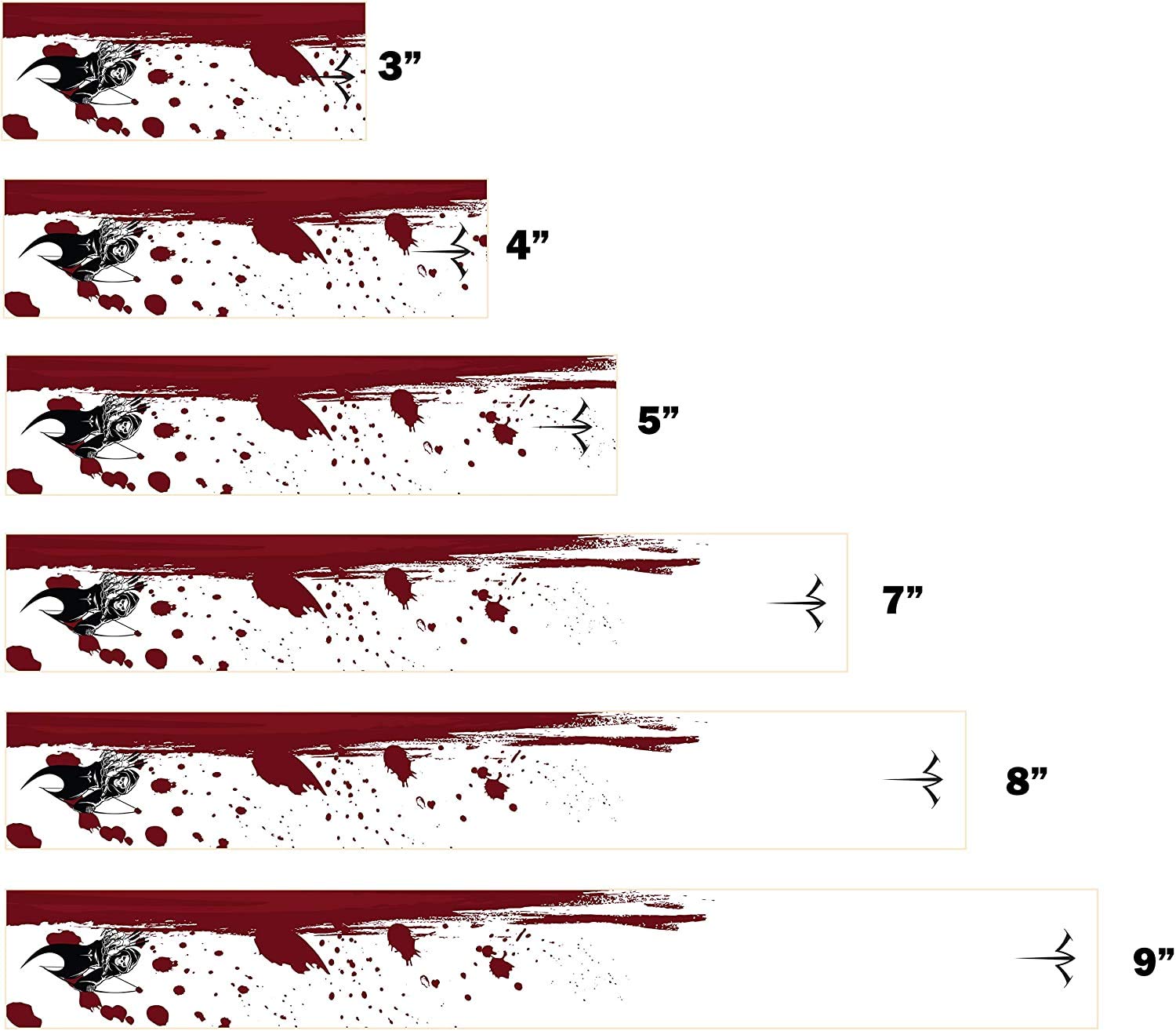 White Water Archery Non-Laminated White Blood Trail Grim Reaper Arrow Wraps 15 Pc Pick Length Width (9, 1)