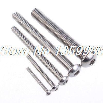 Screw 100Pcs Hex Socket Drive Button Head Stainless Steel Screws M512 Dia M5 SUS304