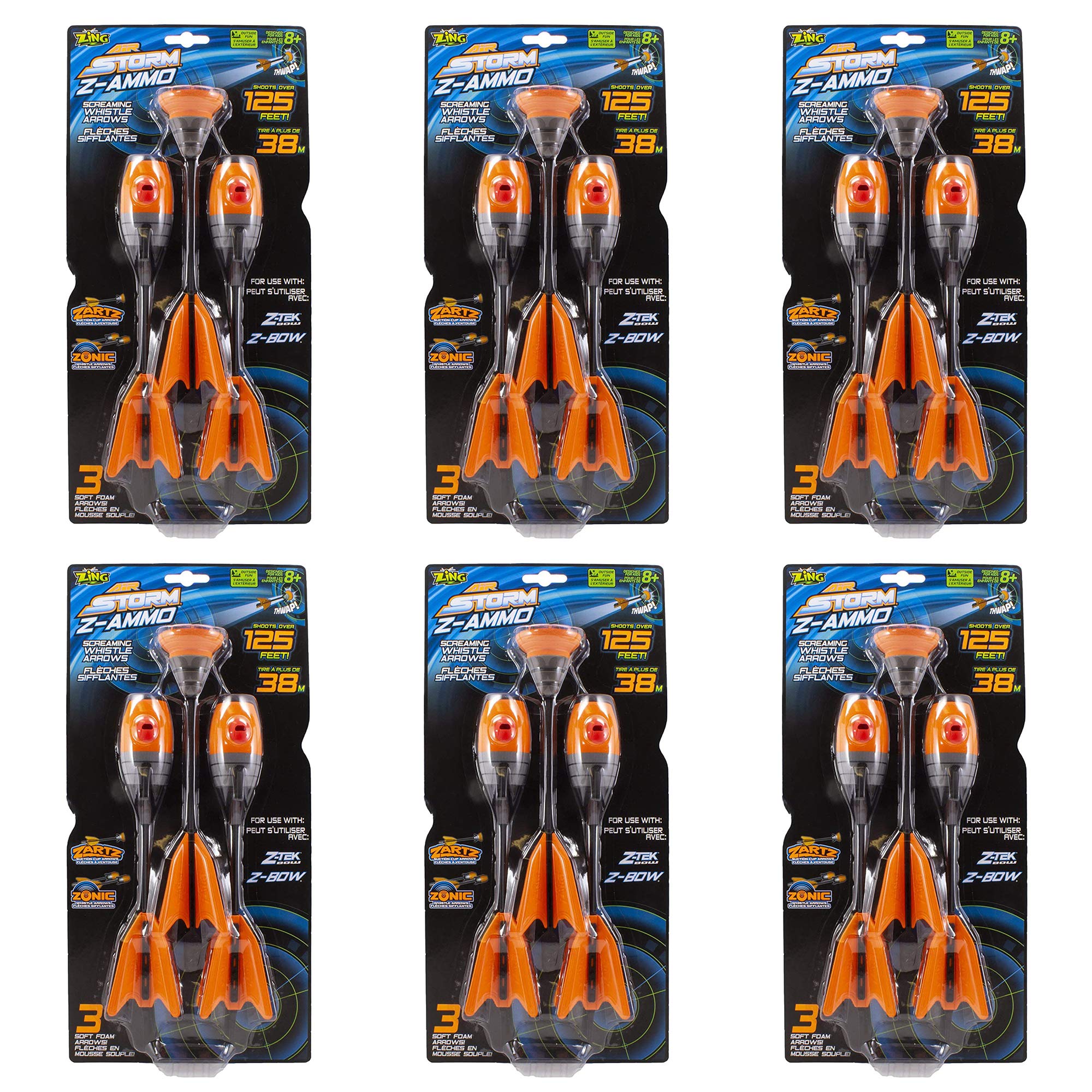 Zing Air Storm Z-Ammo Arrow Refills - 18 Pack - 12 Bounce Back Arrows and 6 Suction Cup Arrows