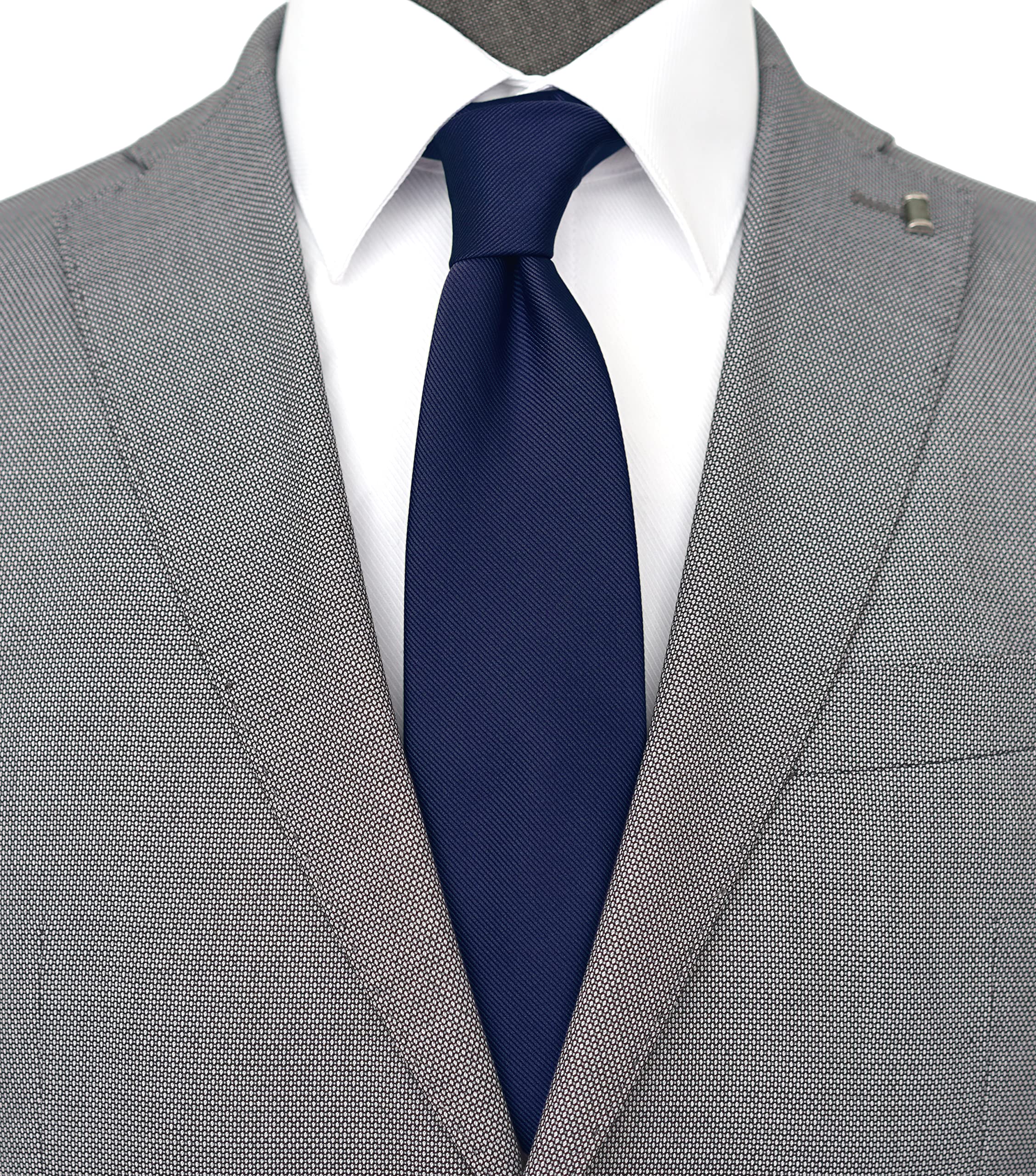 ZENXUS Extra Long Solid Tie for Men Big and Tall, Deep Navy XL Tie 63 inch