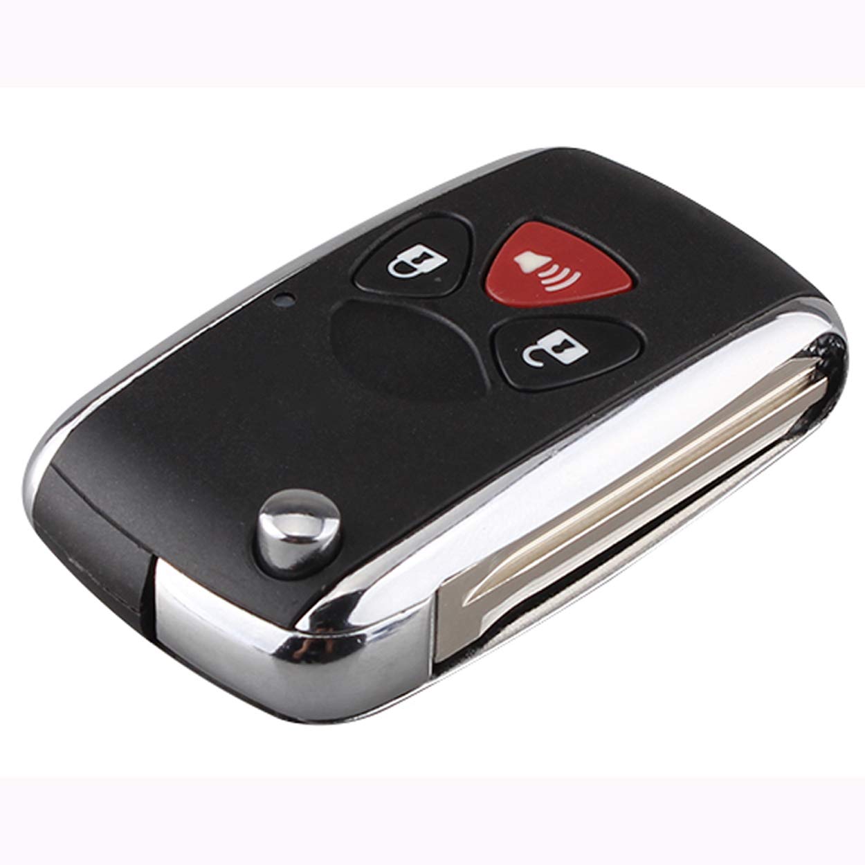 WBOY Uncut Blank 3 Buttons Modified Folding Flip Remote Key Fob Case Shell Replacement Compatible With Camry Corolla Matrix RAV4 Venza Yaris Scion Tc Key Fob No Chips