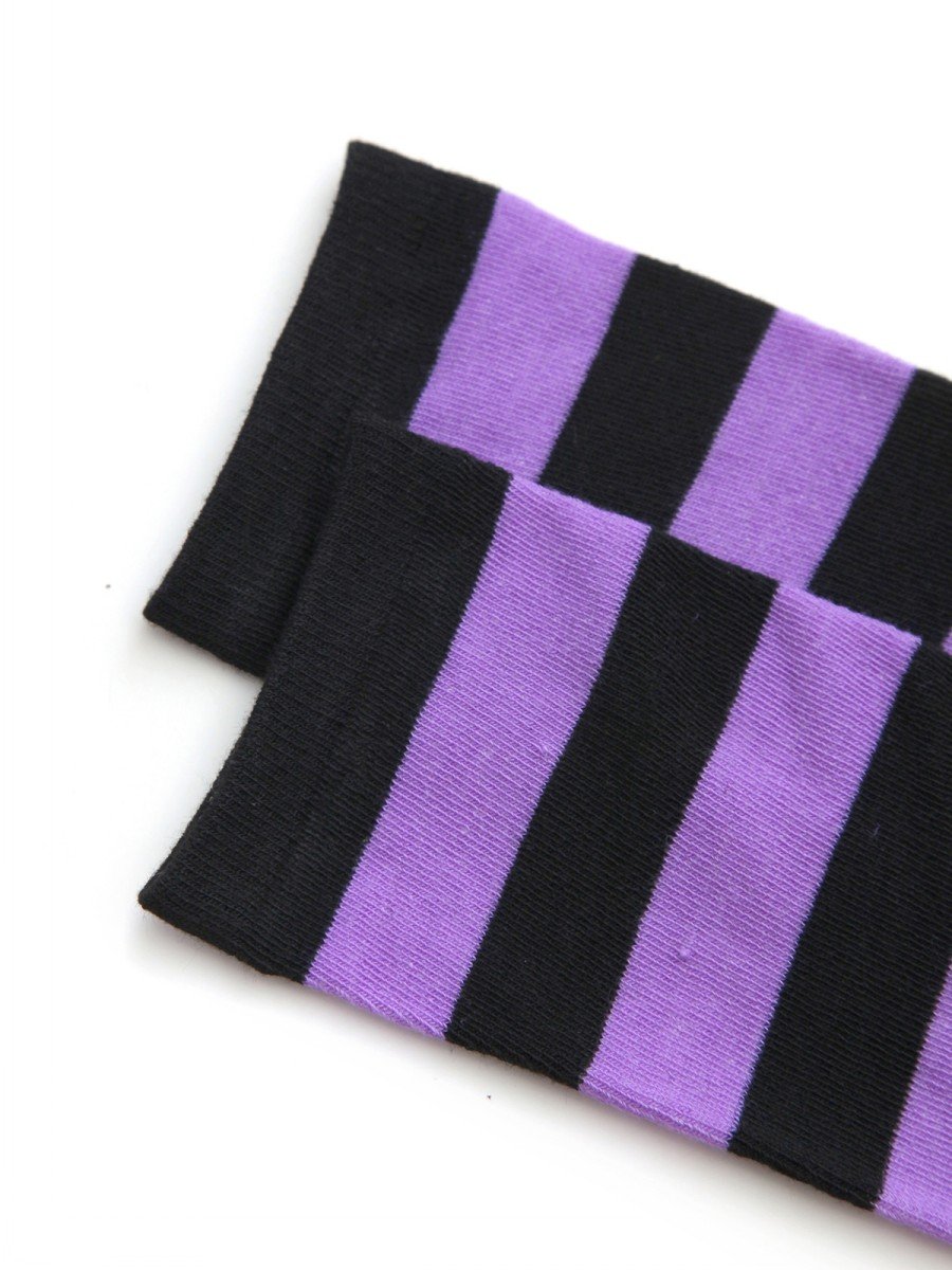 Women's Extra Long Opaque Striped Over Knee High Stockings Socks, 6 Pairs K, One Size