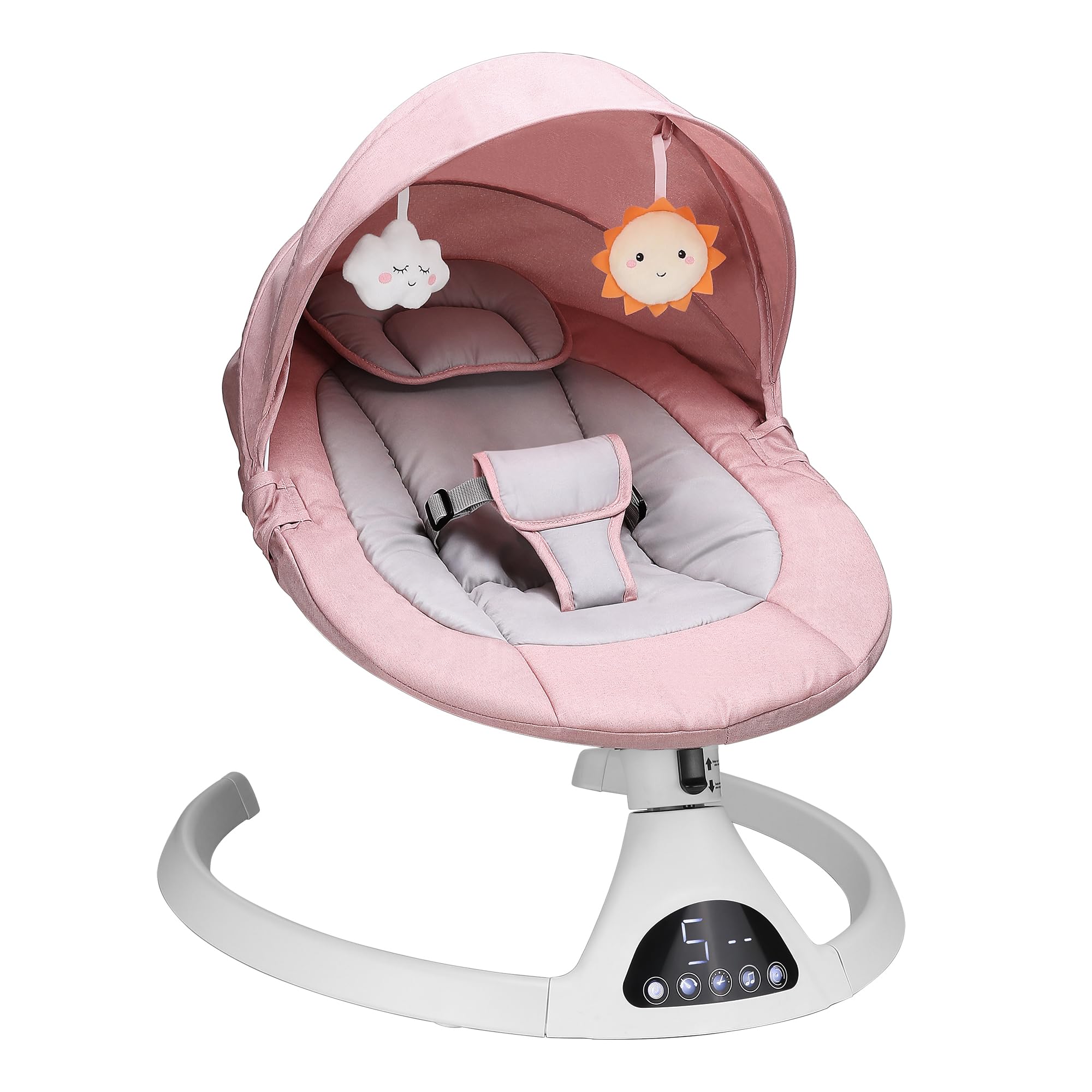 T TICCI Baby Swings for Infants, 5 Speed Bluetooth Baby Bouncer, Motorized Bluetooth Swing, Built-in 3 Timer Settings, Music Speaker, Remote Control, 0-6 Months (Green)