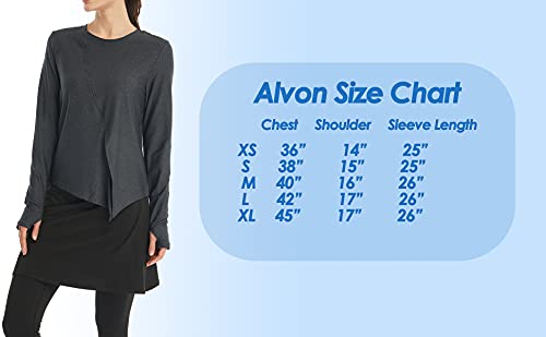 Women Running Shirts Yoga Top Long Sleeve Workout Tee with Thumb Holes Quick Dry Sweatshirt Activewear Tops Side Slit Black M