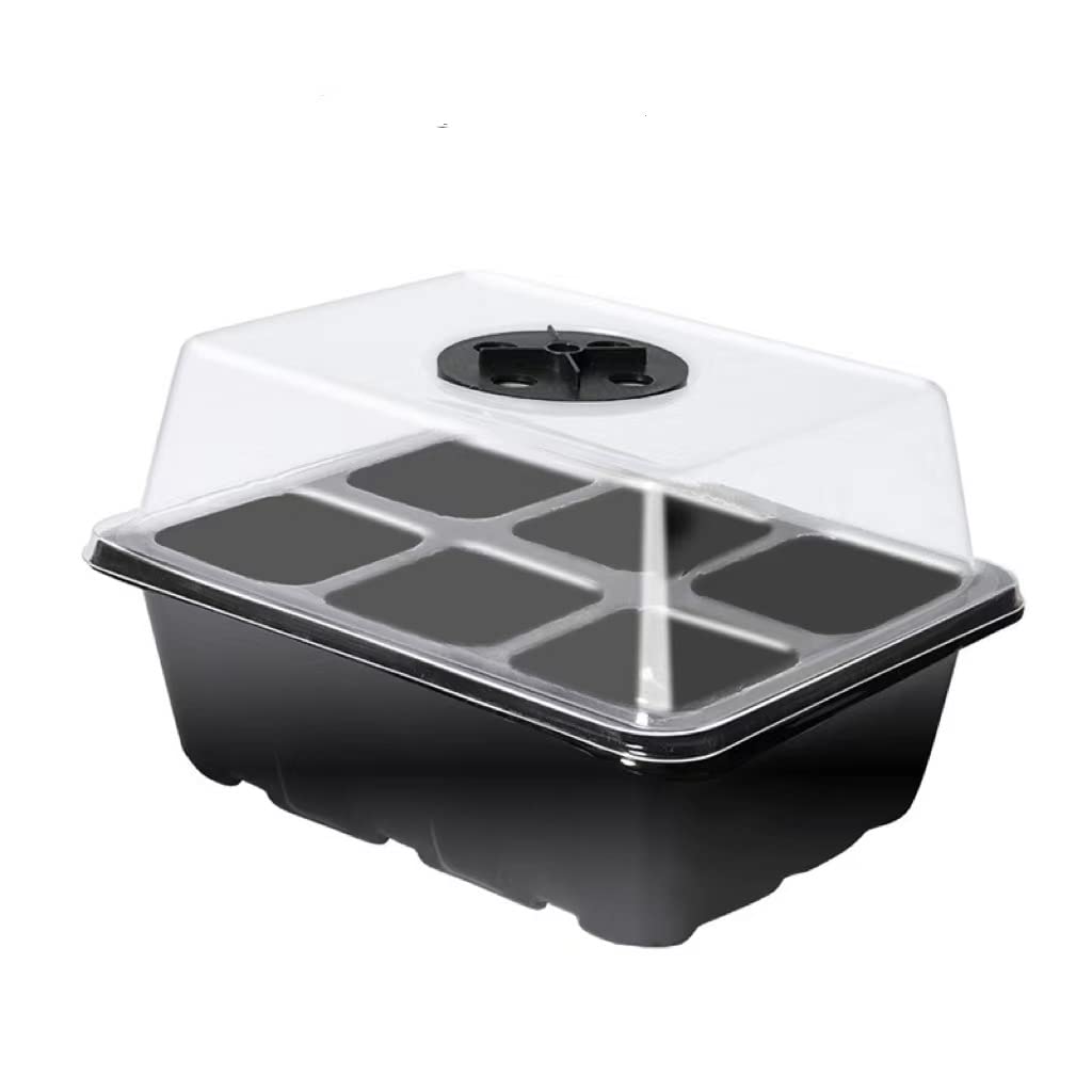 VITKSTAR 5 Pack Seed Starter Tray Seed Starter Kit with Humidity Dome Plant Starter Kit with Dome and Base Greenhouse Grow Trays(12 Cells Per Tray)