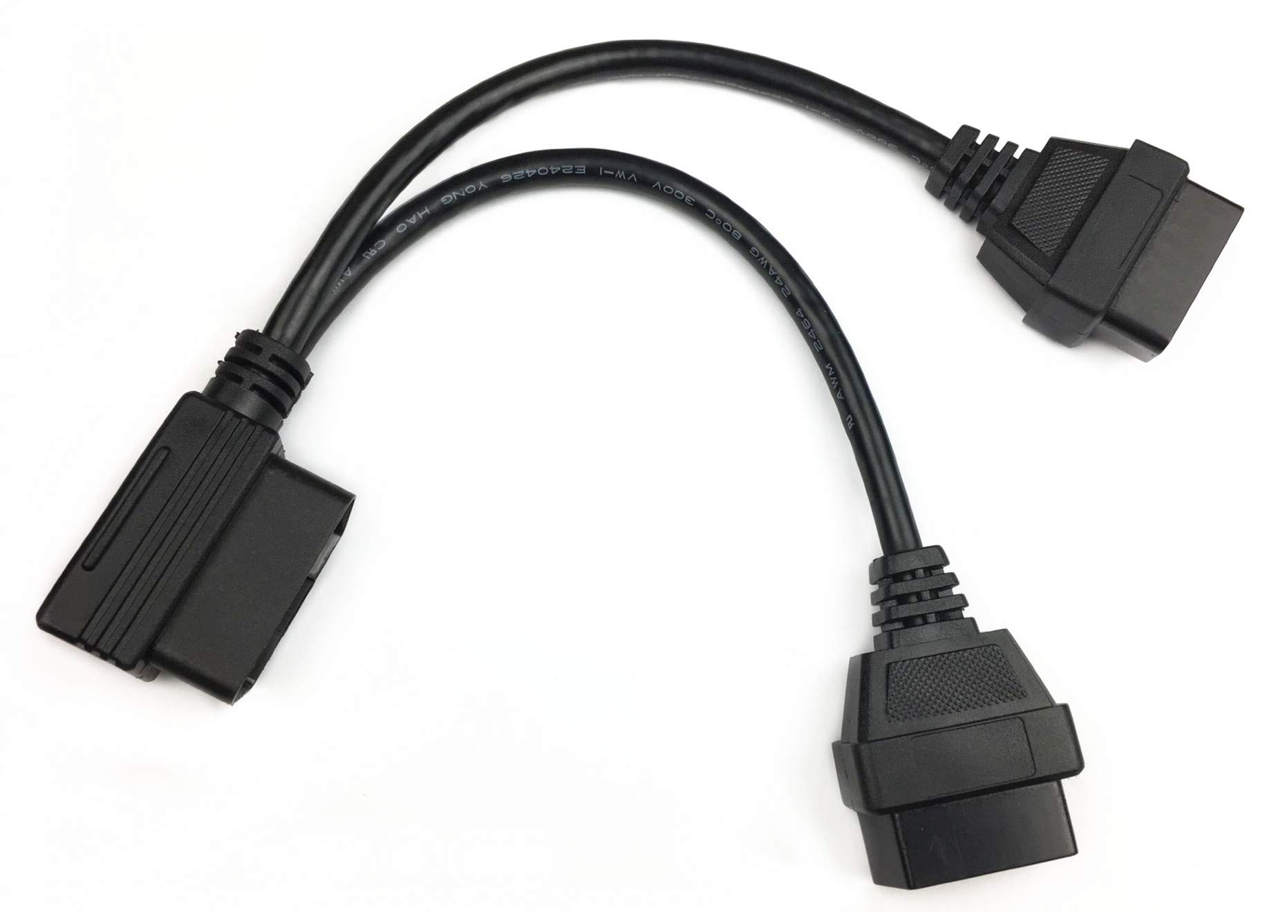 YPP Full 16pin 24awg OBD II 1pcs Male to 2pcs Female Splitter Y Extension Cable 1ft