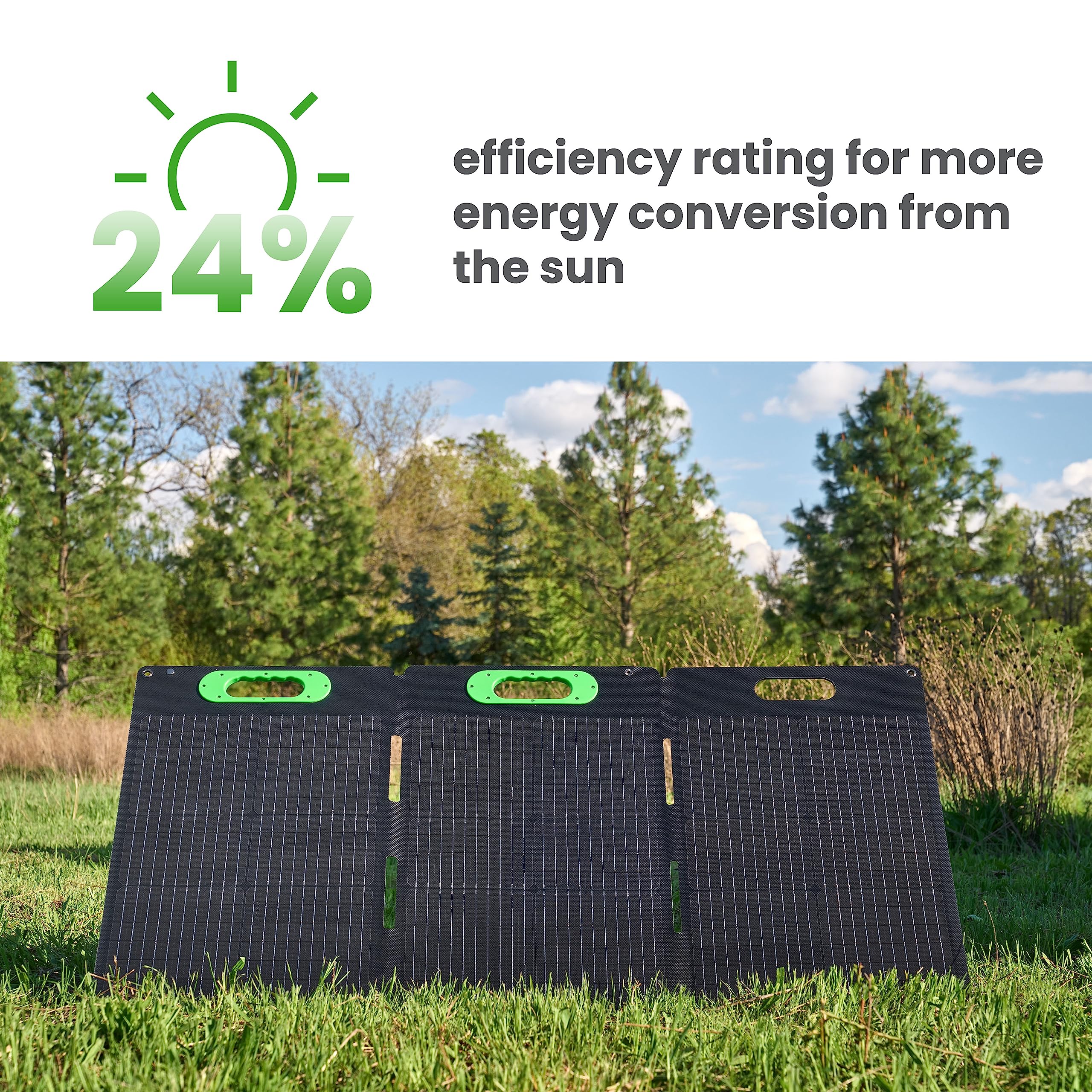 Yoshino Foldable Portable Solar Panel with Adjustable Kickstand for Electric Solar Generators, Waterproof IP67, Off-Grid, Camping, Overland, Trailer, RV Accessories, Emergency (100 Watts)